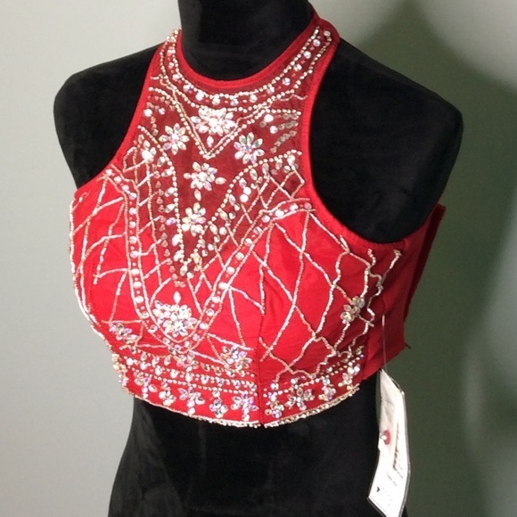 B Darlin | Tops | Nwt B Darlin Cropped Bejeweled Crop Top Bra In | Poshmark